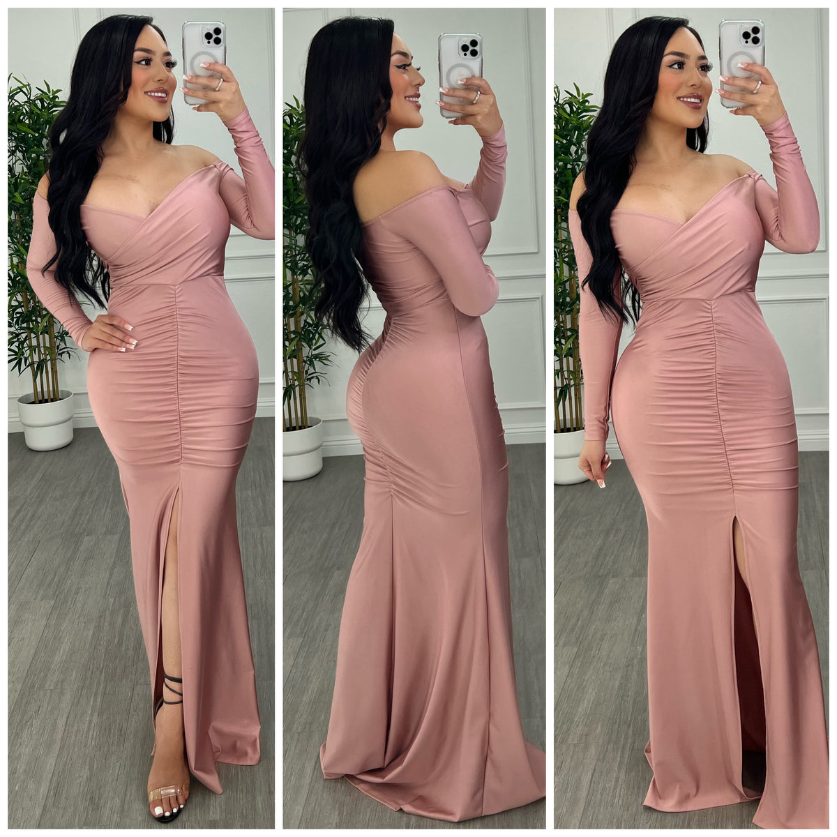 Queen Vibes Gown (Mauve) – Ginas Boutique1